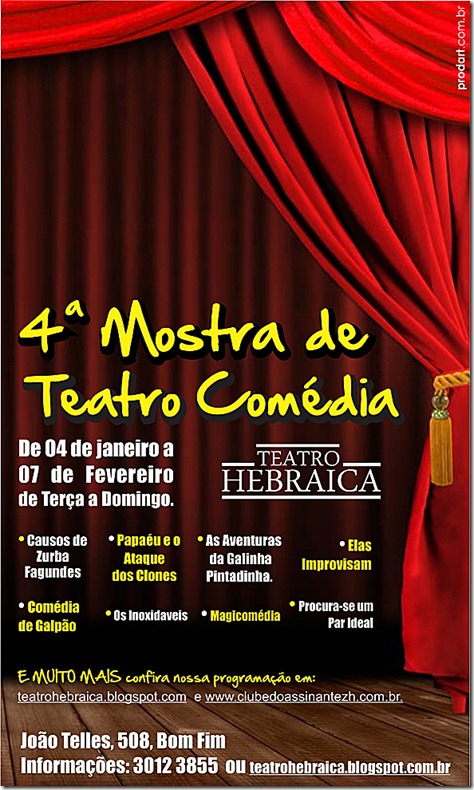 Teatro Hebraica: 4ª Mostra de Teatro Comédia